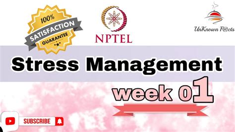 stress management week 1 assignment answers nptel 2024 l nptel nptel
