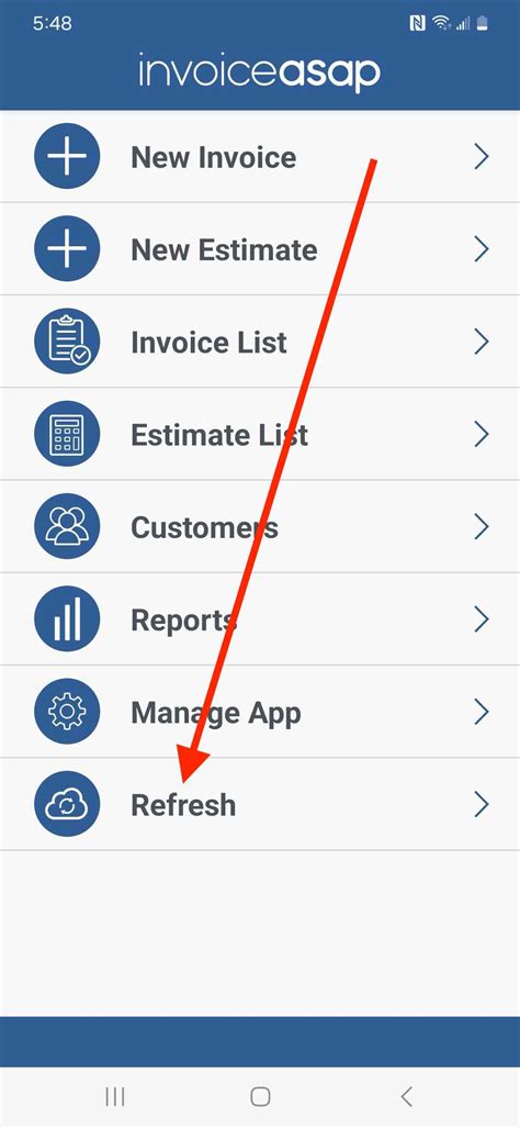 Mobile App Refresh On The Mobile App Invoiceasap Support
