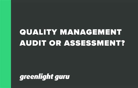 Quality Assurance Auditing Greenlight Guru