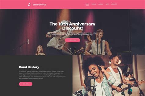 Music Band Website Template For Artists MotoCMS