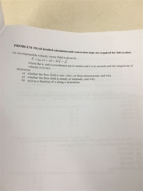 solved an incompressible velocity vector field is given by v