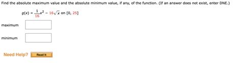 solved find the absolute maximum value and the absolute