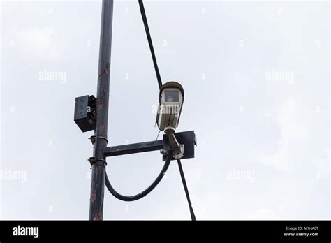 Cctv Cameras System Installed At The Intersection Traffic Intersection