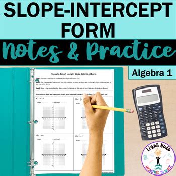 Graphing Lines In Slope Intercept Form Guided Notes And Worksheet