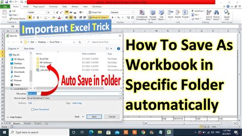 How To Save Excel Workbook In Specific Folder By Vba Code Youtube