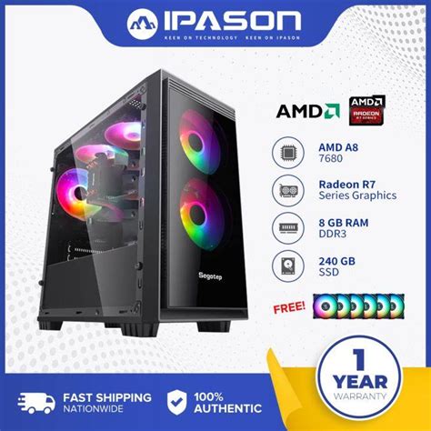 Ipason 1 Year Local Warranty Amd A8 9600 4 Core 3 1ghz Gaming Pc 8g