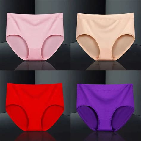 4pcs Women S Panties Modal Plus Size Fat Female Underwear Solid Color