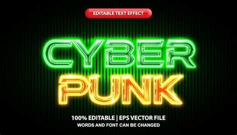 Premium Vector Cyberpunk Editable Text Effect Template Glowing Neon