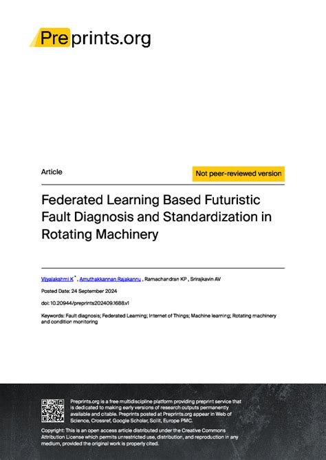 Pdf Federated Learning Based Futuristic Fault Diagnosis And