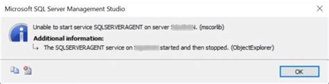 Sql Server Unable To Start Service Sqlserveragent On Server Mscorlib Sql Authority With