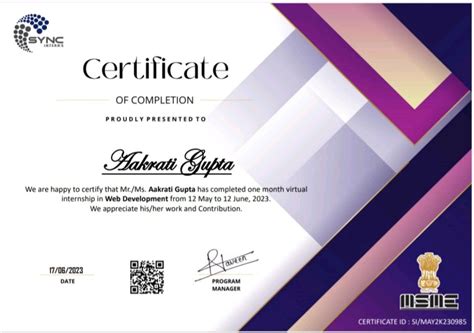 aakrati gupta on linkedin certificateofcompletion internship