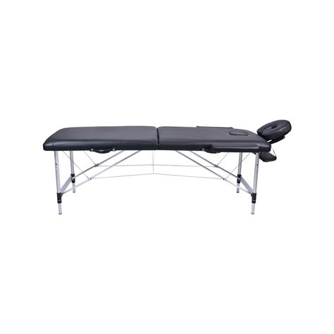 2 Fold Portable Aluminium Massage Table Bed Beauty Therapy Black