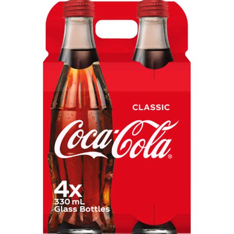 Coca Cola Soft Drink Glass Bottles 4pk Nz