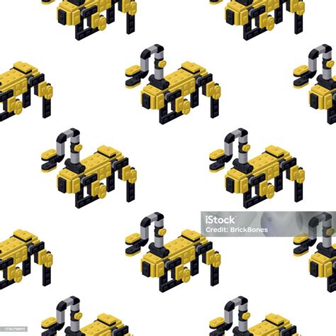 白い背景にアイソメ図のロボット犬のパターンベクトル 3dのベクターアート素材や画像を多数ご用意 3d おもちゃ アニマルプリント