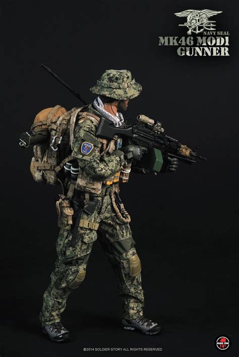 One Sixth Military Figure Soldier Story Navy Seal Mk46 Mod1 Gunner