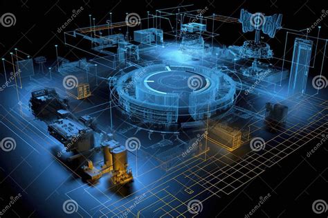 Blueprint Of Quantum Radar Technology Design Stock Illustration Illustration Of Development
