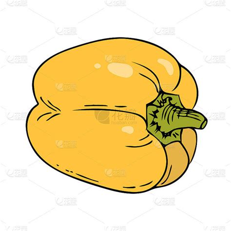 柿子椒扁平图标。手绘涂鸦草图。素食，维生素蔬菜健康的生活方式，均衡的营养，正确的饮食。