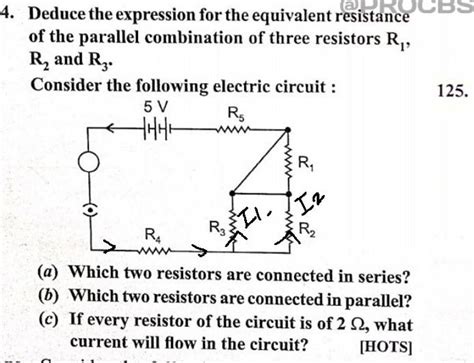 4 deduce the expression for the equivalent resistance of the parallel co