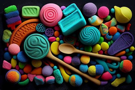 Premium Ai Image A Colorful Placticine Background With A Lot Of