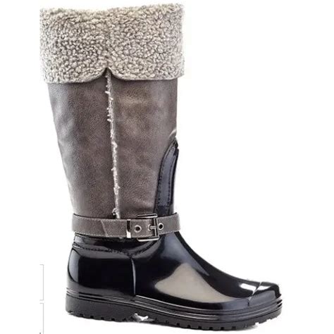 Girls Rain Boots Collection Shearling Faux Fur Favorites Laced Shoe