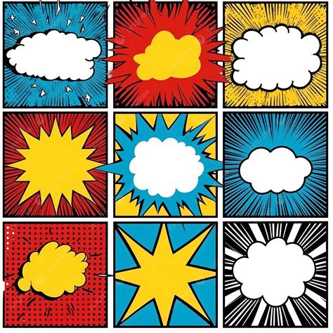 Pop Art Komik Konuşma Balonları Komik Karikatür Kabarcık Png Resim