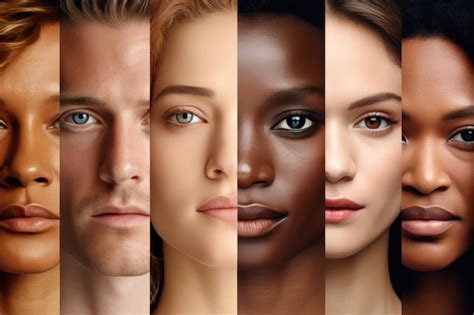 Le Collage De Beauté Fait Face à Différentes Races Et Origines