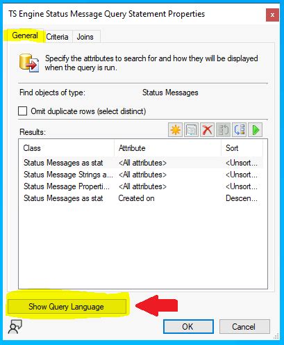 List Of Sccm Status Message Queries Custom Query For Sccm Task