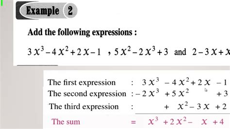 Adding And Subtracting Algebraic Expressions Youtube