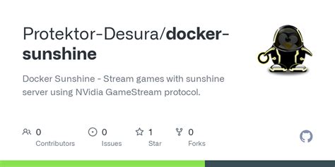 Github Protektor Desura Docker Sunshine Docker Sunshine Stream