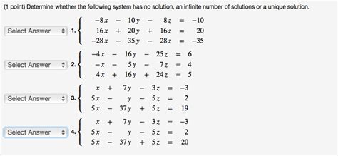 solved determine whether the following system has no