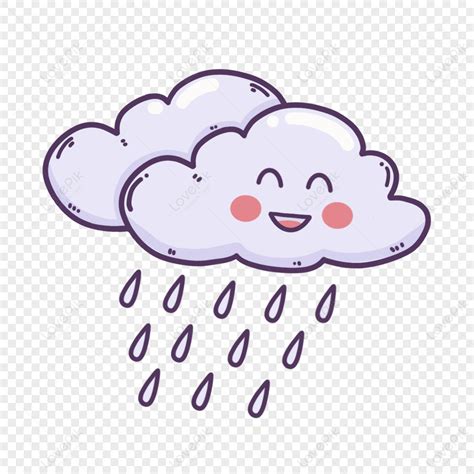 두 보라색 간단한 귀여운 일러스트 만화 구름입니다 물 하늘미소캐릭터 Png 일러스트 무료 다운로드 Lovepik