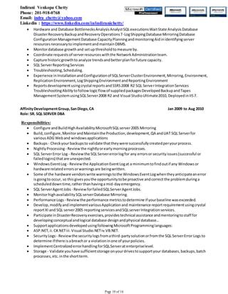 Sr Database Administrator PostgreSQL And SQL Server Engineering PDF