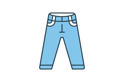 Jeans Icon Icon Related To Clothes Icon Set Flat Line Icon Style