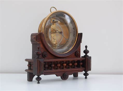 French Victorian Bourdon Aneroid Barometer On Stand By Jules Richard Of