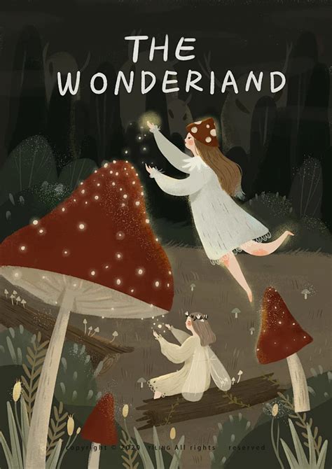 采蘑菇的小姑娘 花瓣网