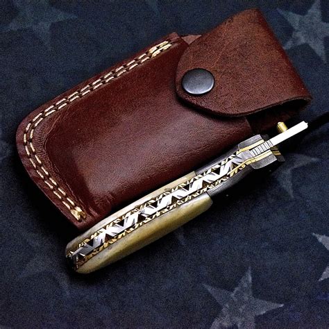 Scrimshaw Folding Knife Deer Scene Wolf Scrimshaw Knives Touch