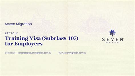 Training Visa Subclass 407 For Employers A Guide To Attracting