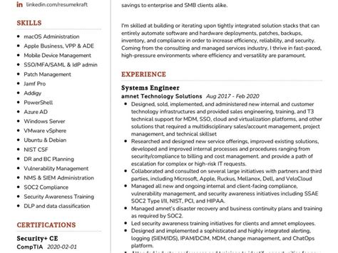 Systems Engineer Resume Example In ResumeKraft