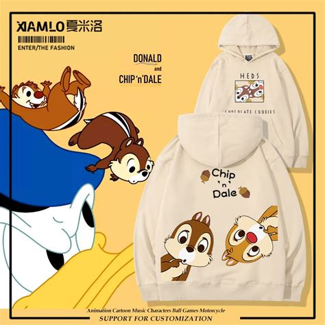 ไม่มีกํามะหยี่ เสื้อกันหนาว มีฮู้ด แบบสวม ลายการ์ตูนชิปมังค์ชิพมังค์ N Dale Shopee Thailand