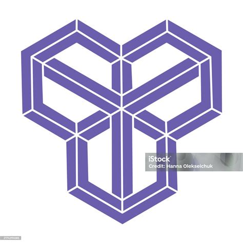 Illusion Shapes 3d Geometry Optical Illusion Figures Sacred Geometry Stock Illustration