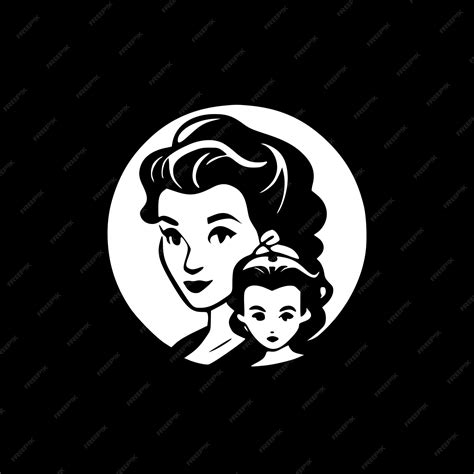 Premium Vector Mom Black And White Isolated Icon Vector Illustration