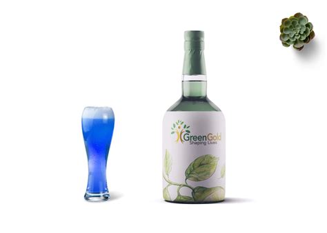 Free Glass Bottle Label Mockup Download