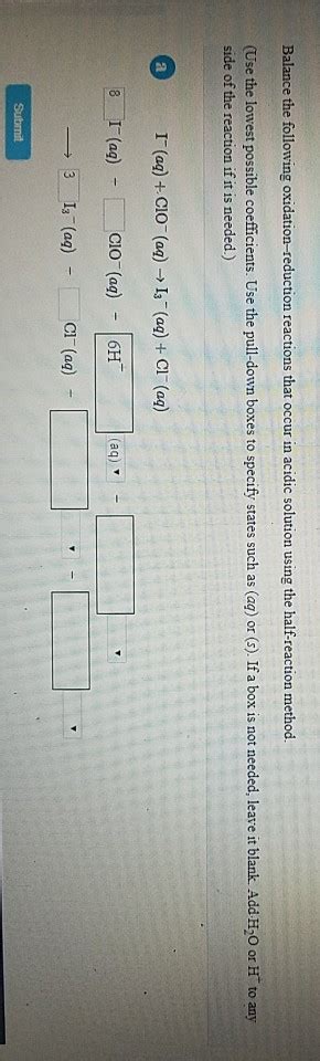 Solved Balance The Following Oxidation Reduction Reactions