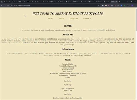 Seerat Fatima On Linkedin Webdevelopment Portfolio Typescript Html Css Codingjourney