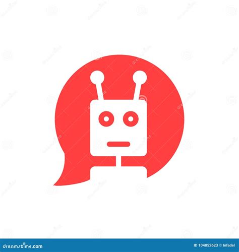 Chatbot In Red Speech Bubble Stock Vector Illustration Of Chatterbot