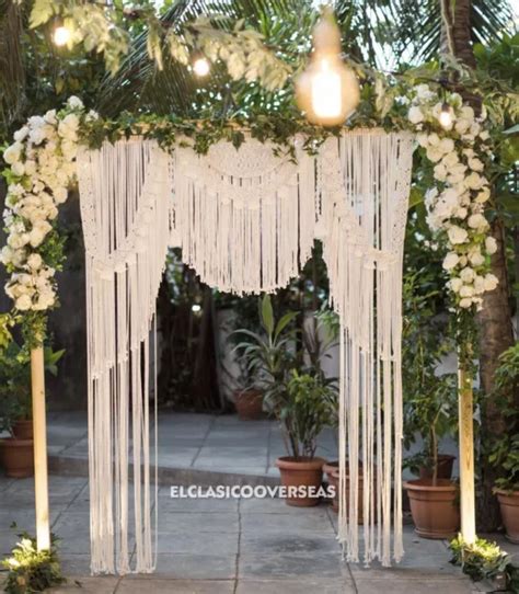 GRANDE TOILE DE fond de mariage en macramé tonnelle darche de mariage en EUR