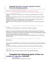 Algorithm Docx A Complete The Online CS Module Algorithms Tutorial Answer The