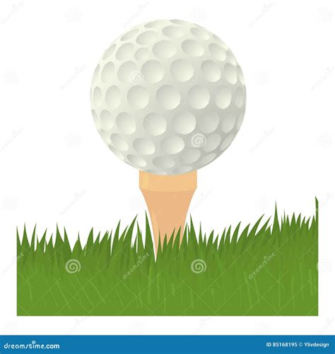 Bola Para El Icono Del Golf Estilo De La Historieta Ilustración Del