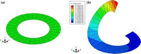 A The Undeformed And B The Final Deformed Mesh Of The Slit Annular