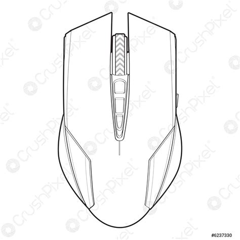 Computer Mouse Outline Drawing Vector Computer Mouse In A Sketch